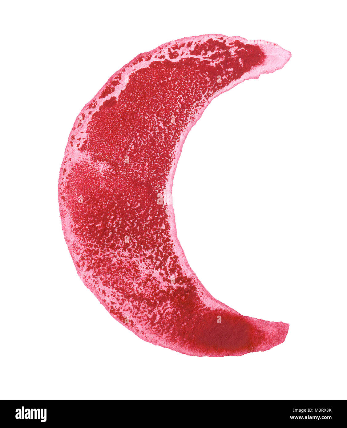 a red watercolor crescent illustration in white back Stock Photo - Alamy