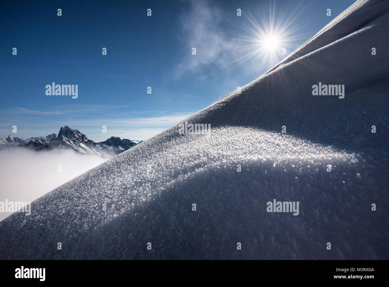 Gleaming snow in the Alps Stock Photo - Alamy