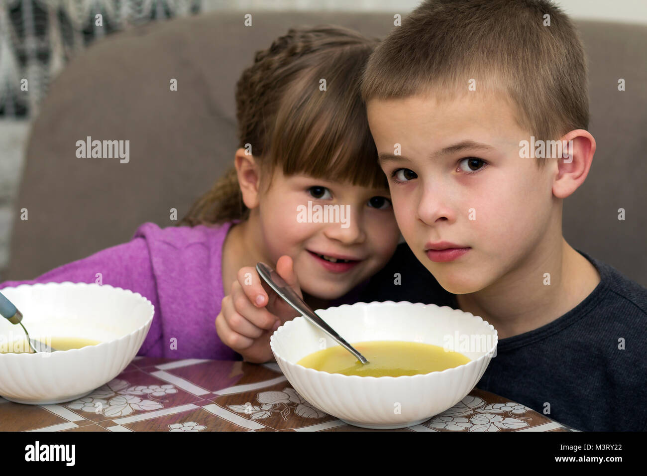 Young eating vegetables milk hi-res stock photography and images - Alamy