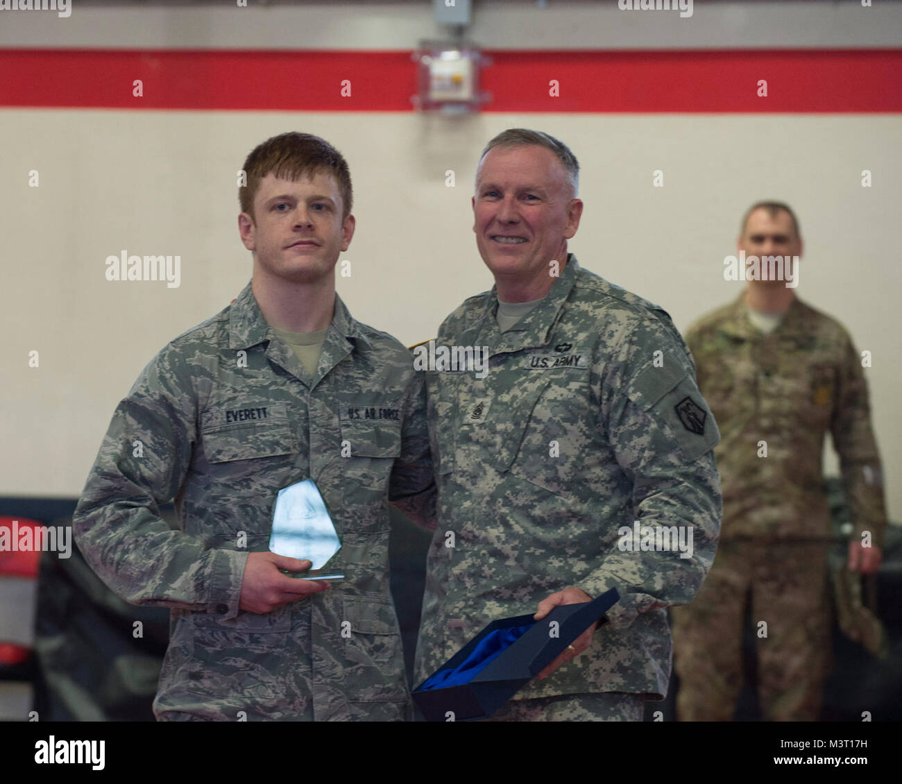 U.S. Army Command Sergeant Maj. (CSM) James Murrin (right), 7th MSC CSM ...