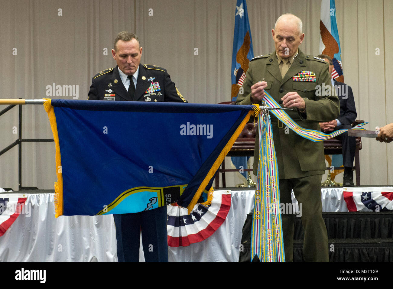 Command Sgt. Maj. William B. Zaiser holds the U.S. Southern Command ...