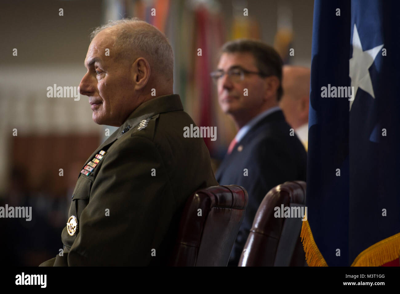 U.S. Marine Corps General John F. Kelly listens to remarks during the U ...
