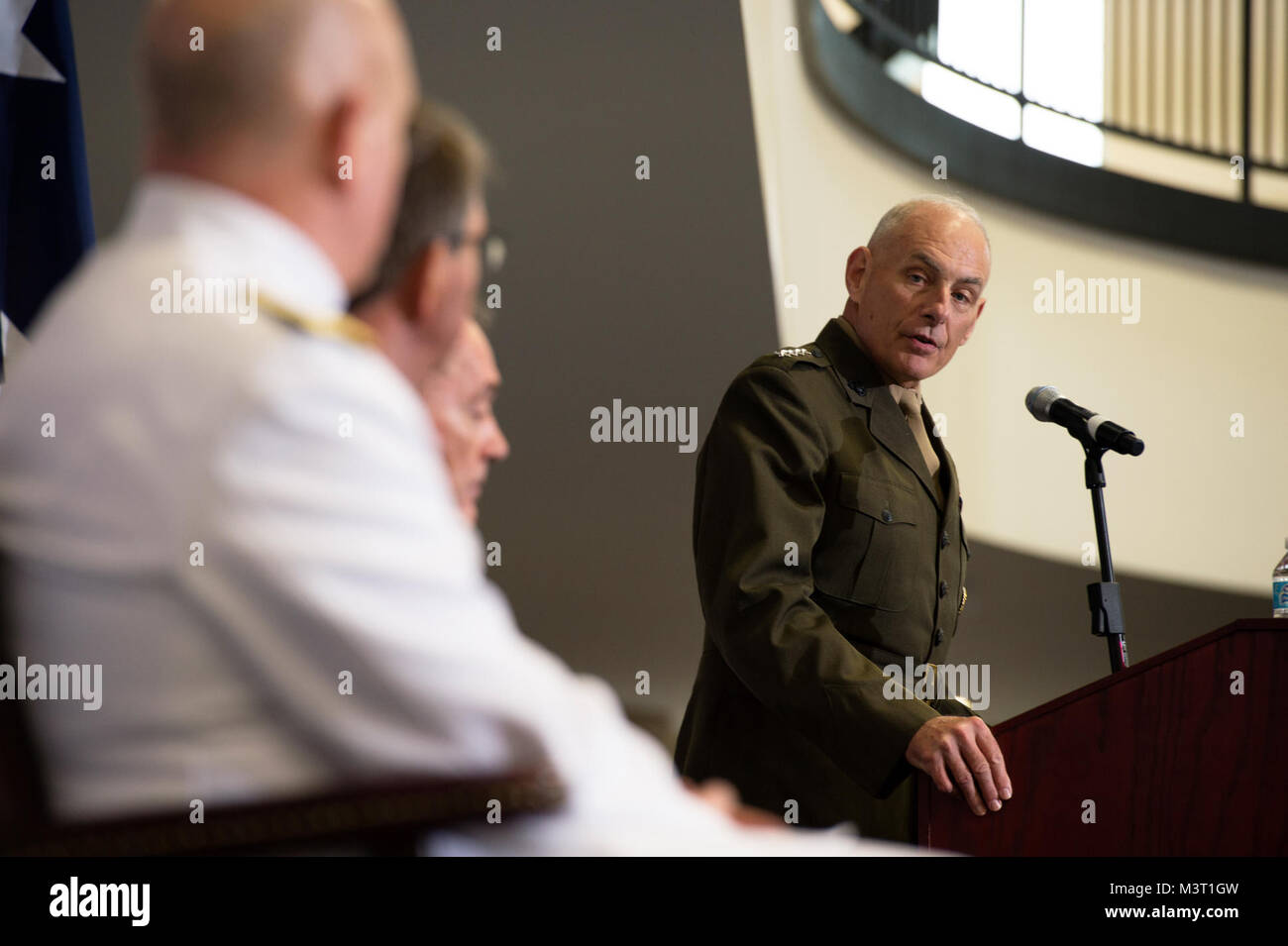 U.S. Marine Corps General John F. Kelly speaks during the U.S. Southern ...
