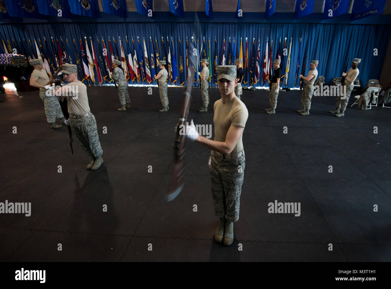 U.S. Air Force Honor Guard Drill Team practice at Joint Base Anacostia ...