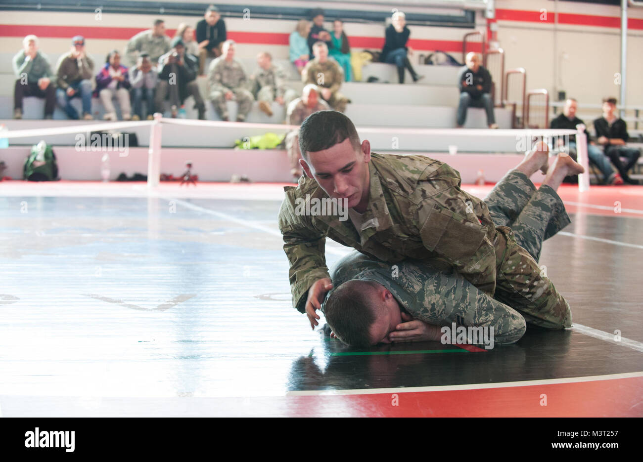 An Audience Watches As U S Air Force Senior Airman Anthony Henson Top