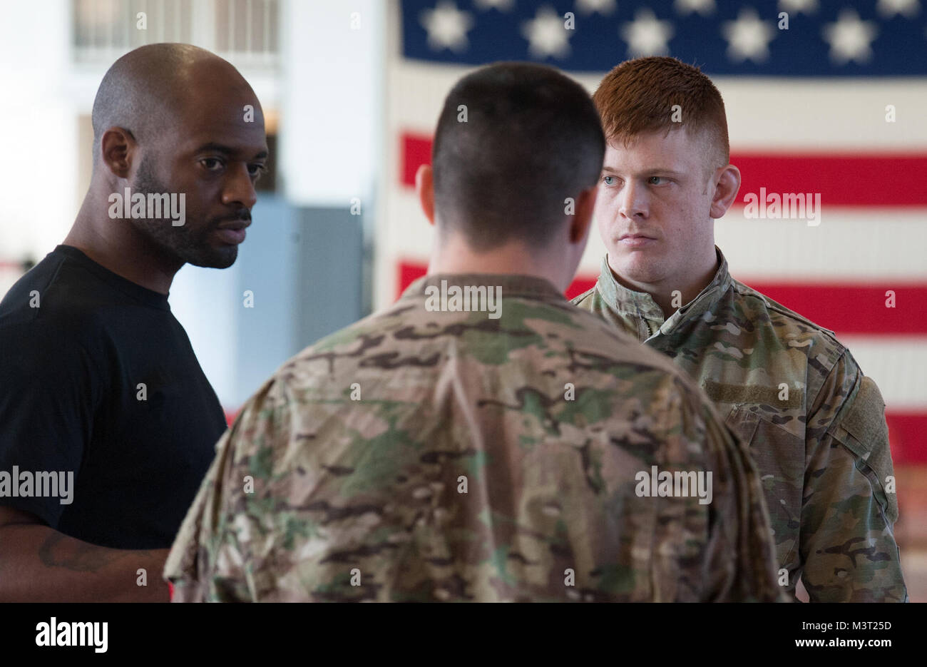 U.S. Air Force Staff Sergeant Joseph Everett (right), an Airman with ...