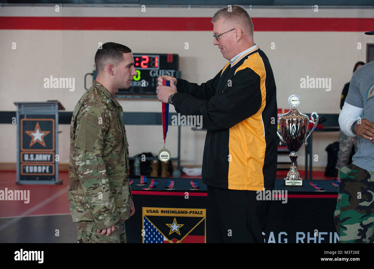 U S Air Force Senior Airman Anthony Henson Left Receives A 1st Place