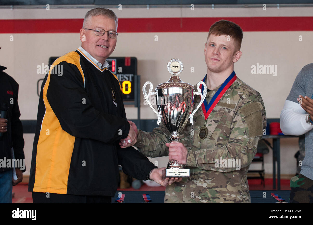 U.S. Air Force Joseph Everett (right), an Airman with the 86th AMXS ...