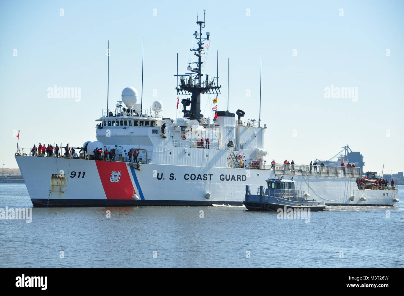 The U.S. Coast Guard Cutter Forward transits toward its homeport of ...