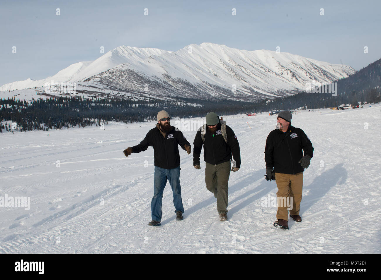 Hunter L., Matt Berth and Jeff Turkel arrive at Rainy Pass, Alaska to ...