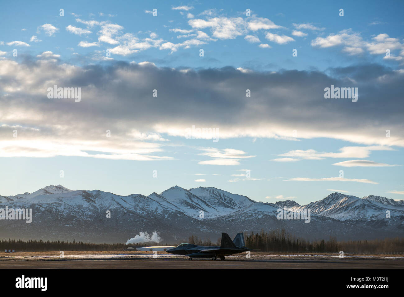 An F-22 Raptor from the Combat Alert Cell at Joint Base Elmendorf ...