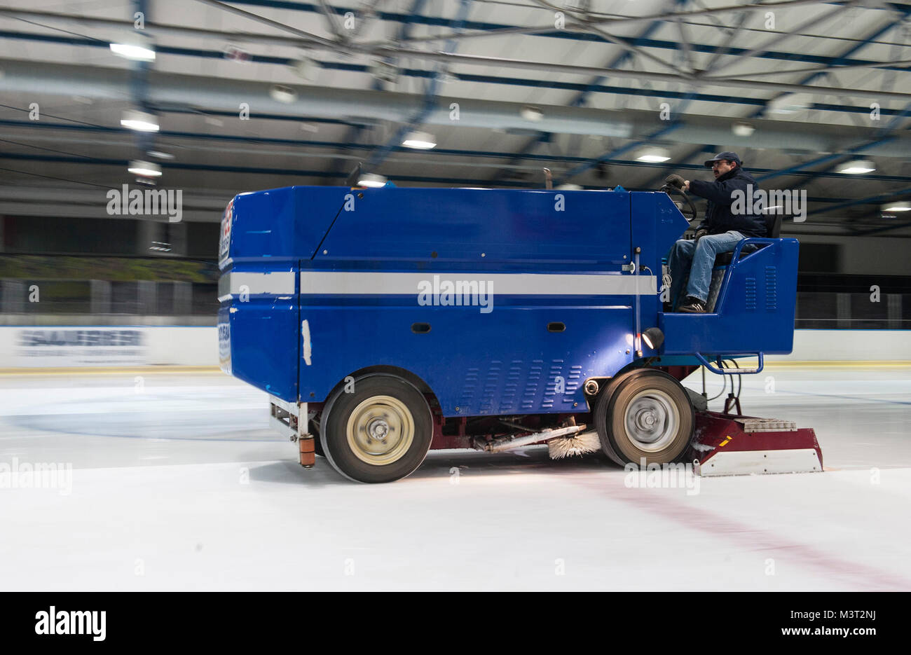 A Zamboni moves across the ice prior to a Kaiserslautern Military ...
