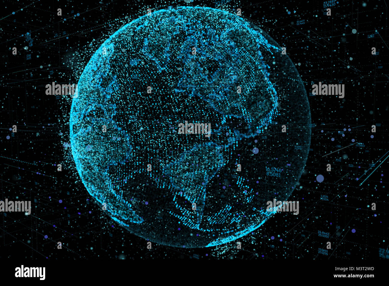 Communication in digital network. Earth Globe. 3d illustration Stock ...