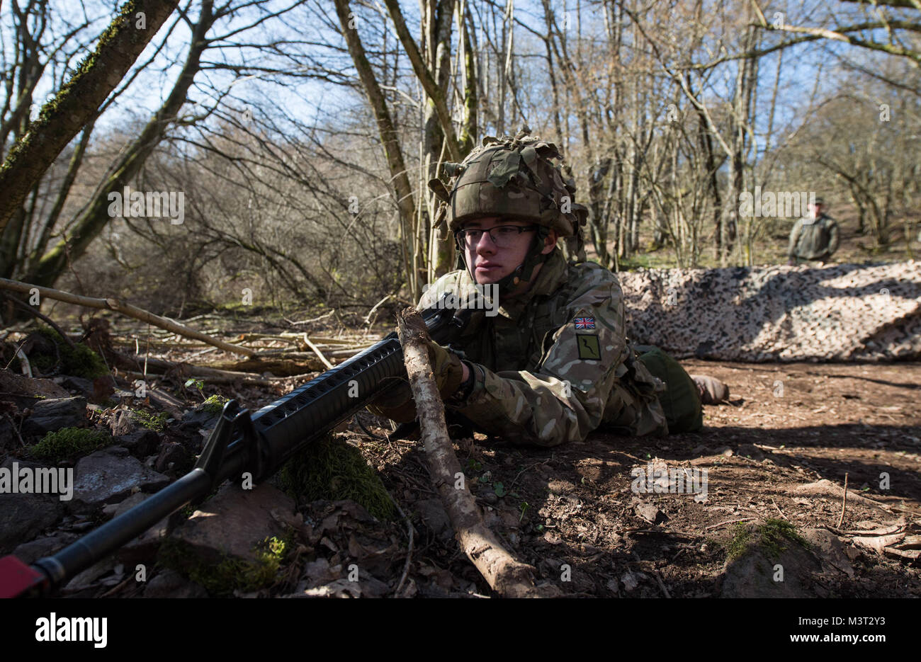 A Soldier with the British Royal Army Medical Corp prepares for a ...