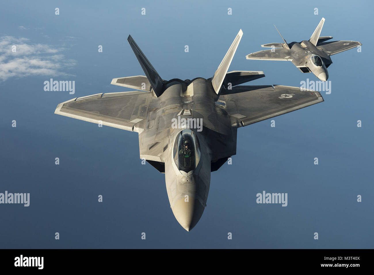 Two F-22 Raptors from the 95th Fighter Squadron at Tyndall Air Force ...