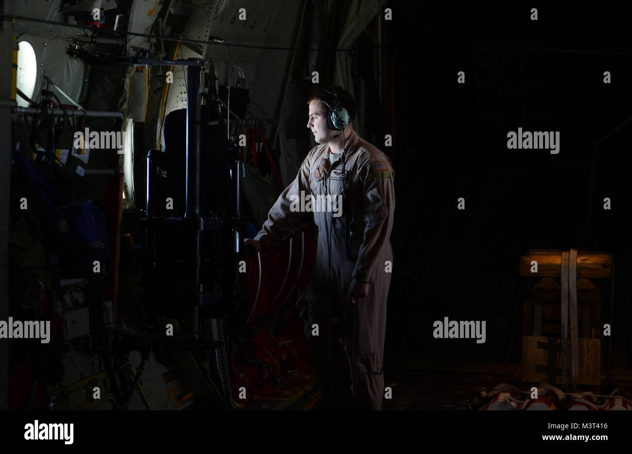 U.S. Air Force Staff Sergeant Joshua Shryock, a loadmaster with the ...