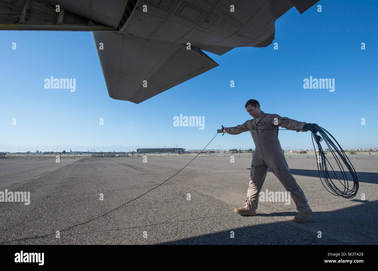 U.S. Air Force Staff Sergeant Joshua Shryock, a loadmaster with the ...
