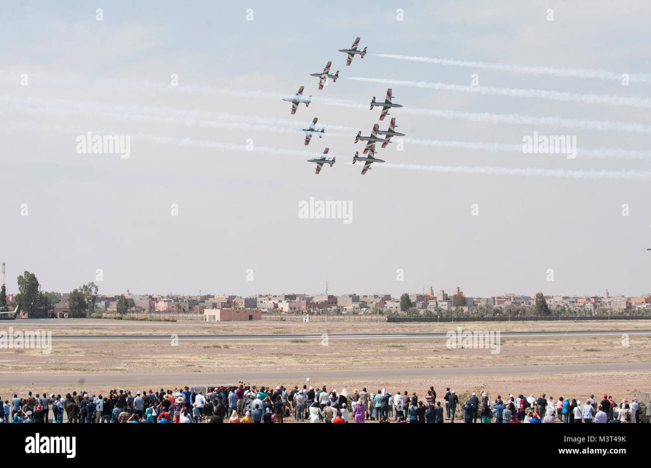 n audience looks to the sky as pilots of with the Italian Air Force ...