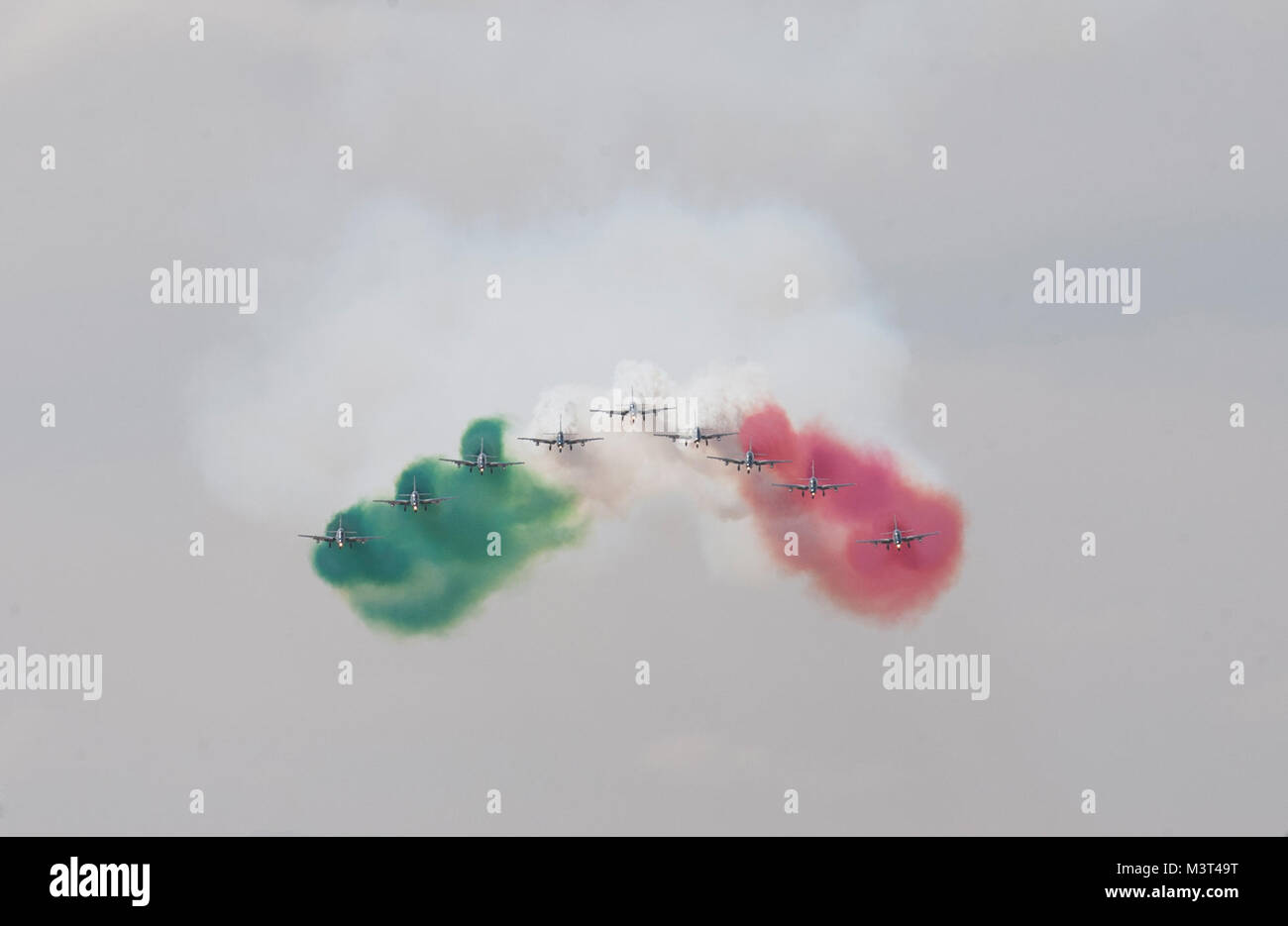 Pilots with the Italian Air Force Aeronautical Team demonstrate their ...