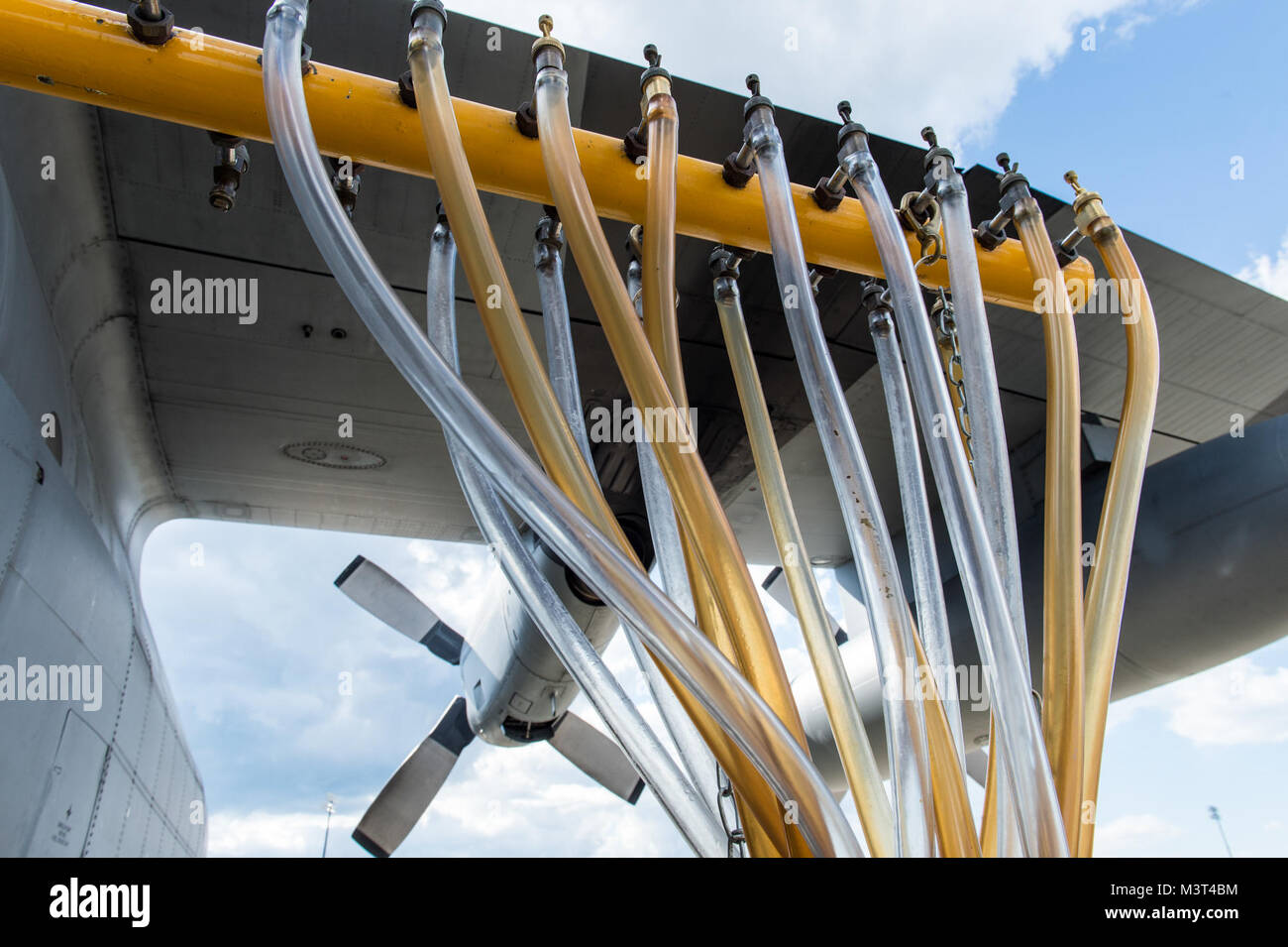 Spray Tubes attached to a C-130 Hercules from the 910th Airlift Wing ...