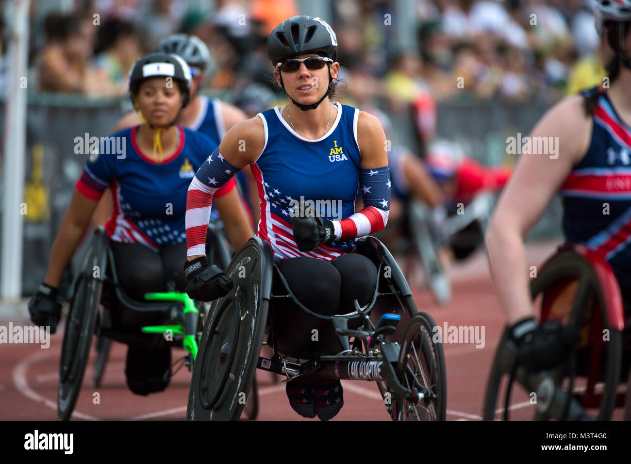 U.S. Army Capt. Kelly Elmlinger of the U.S. Invictus enters a ...