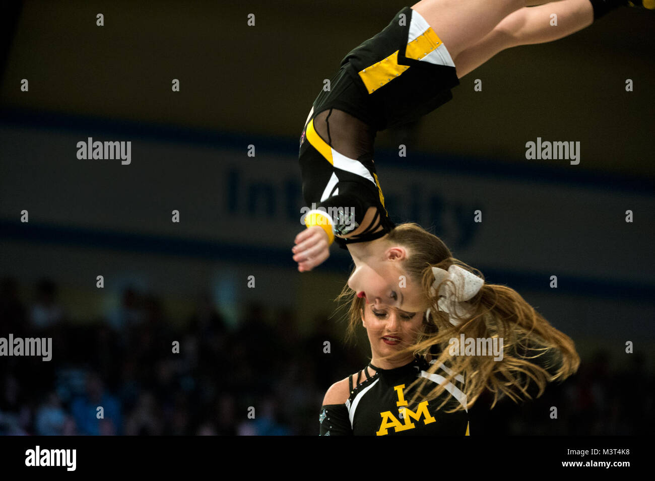 Cheerleading Stunts Basket Toss Clipart