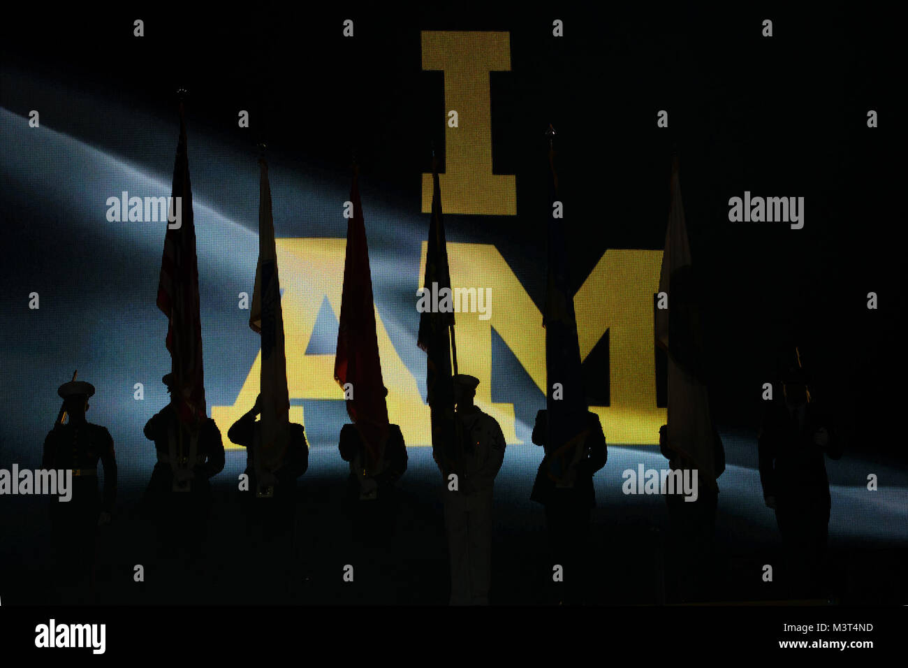 A U.S. military Color Guard presents the colors during the 2016 ...