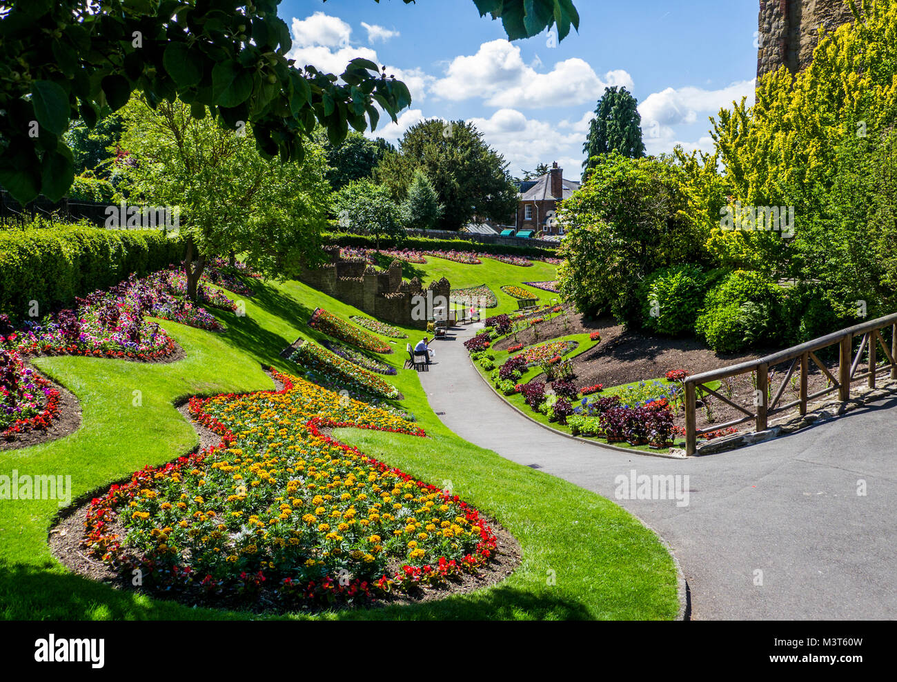 Flower Beds at Guildford Castle Grounds ,Surrey England Stock Photo - Alamy