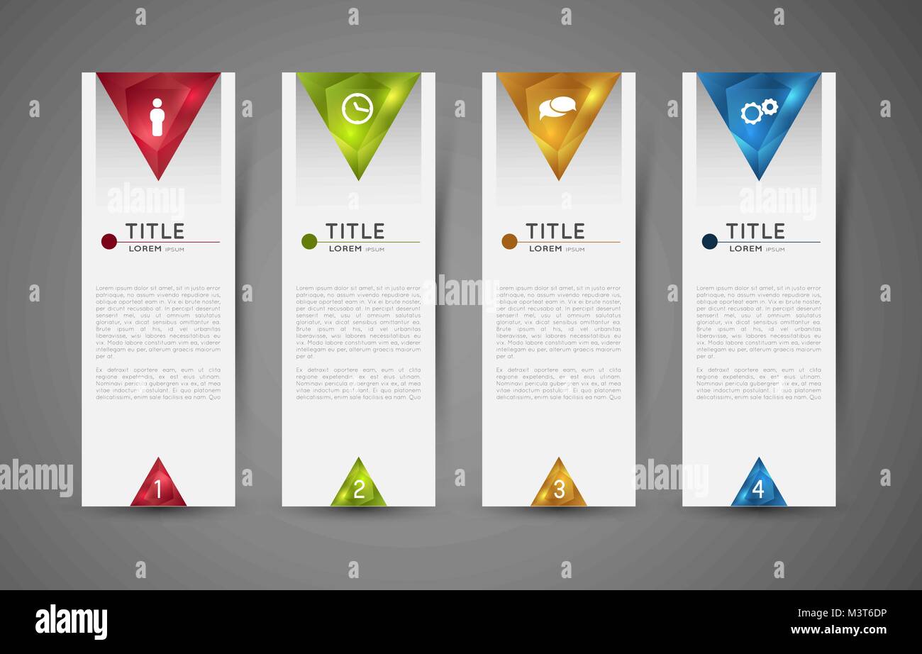 option infographic banners with crystal triangles, graphic design ...