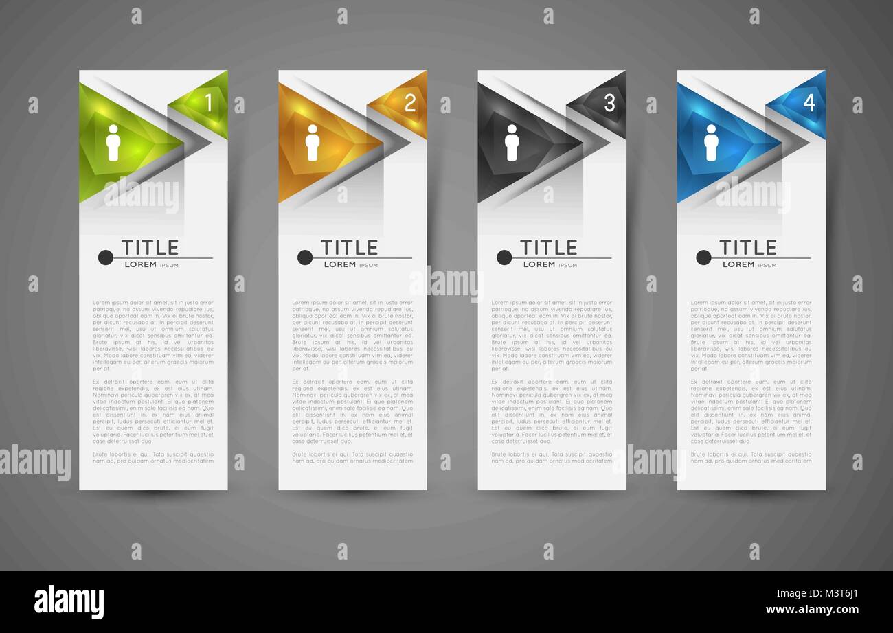 Option Infographic Banners With Crystal Triangles Graphic Design