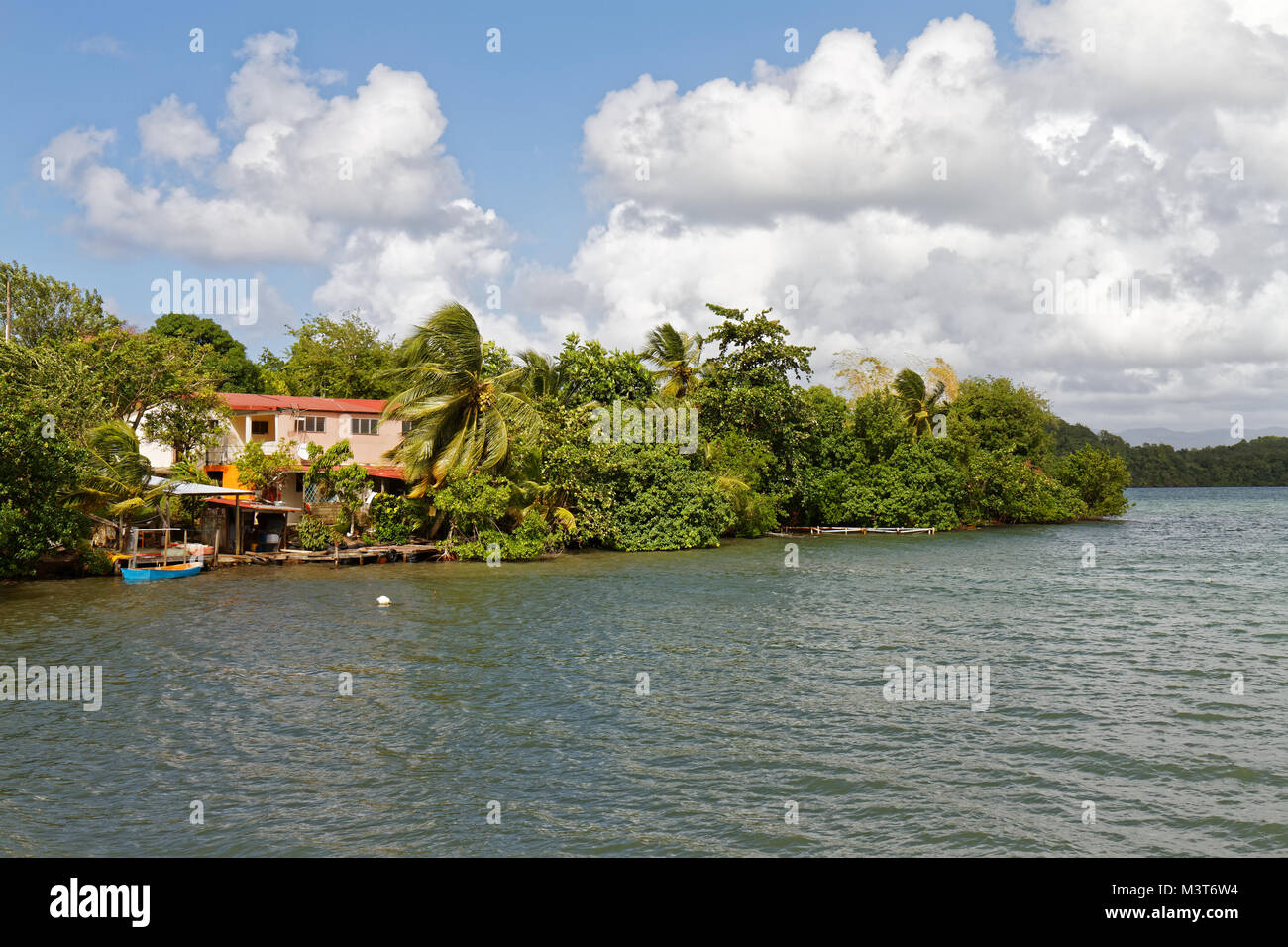 Les Trois Ilets caribbean village on the sea - Martinique - FWI Stock ...