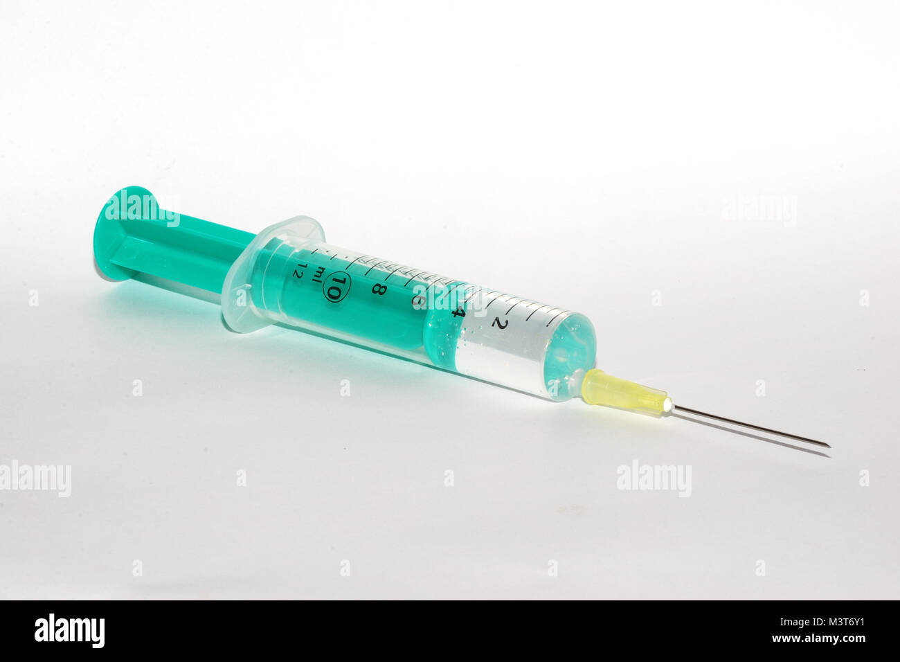 great view of a syringe filled with medicine prepared for vaccination ...
