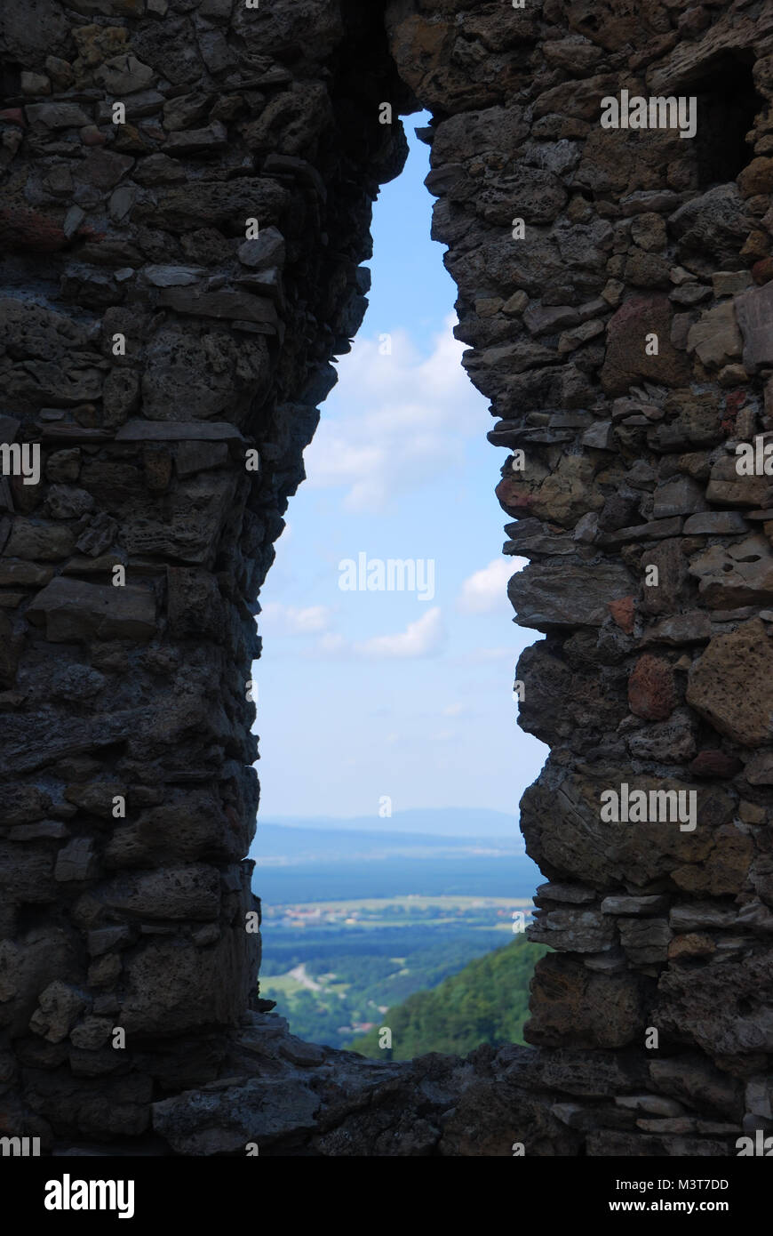 beautiful outlook from a window of a castle Stock Photo - Alamy