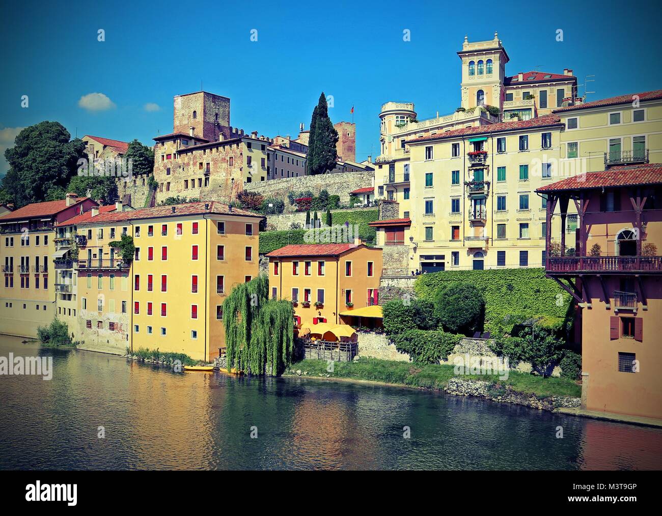 city of Bassano City in Italy and the Brenta river Stock Photo - Alamy