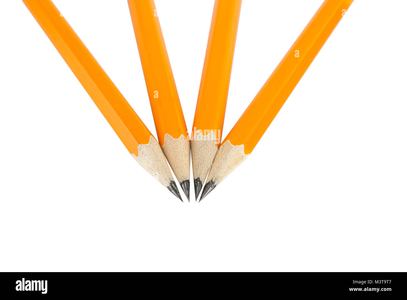 Yellow pencils with eraser on the white background Stock Photo - Alamy