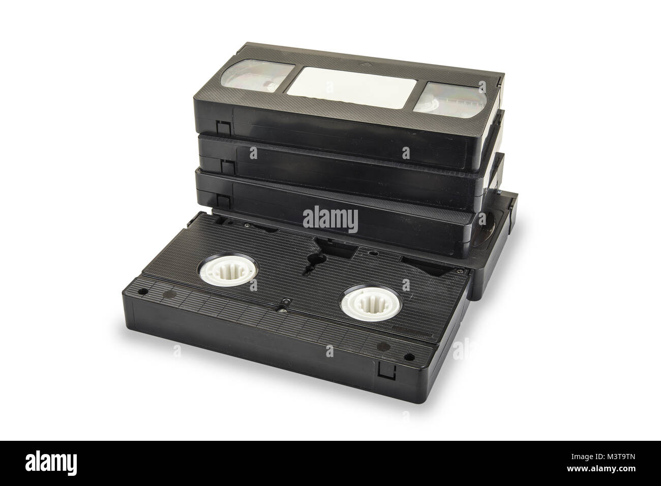 Pile of black vhs videotapes on the white background Stock Photo - Alamy