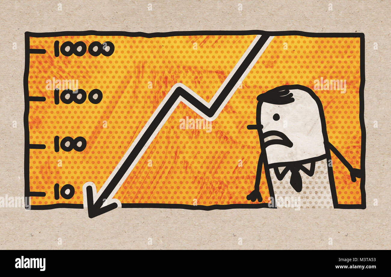 Cartoon Businessman Loosing Money Stock Photo - Alamy
