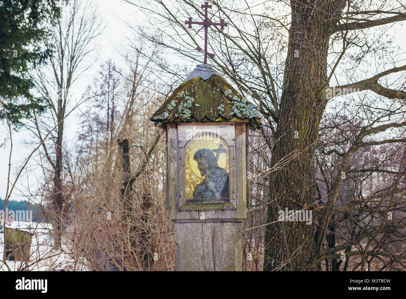 Old wayside pole shrine in Soce village on so called The Land of Open ...