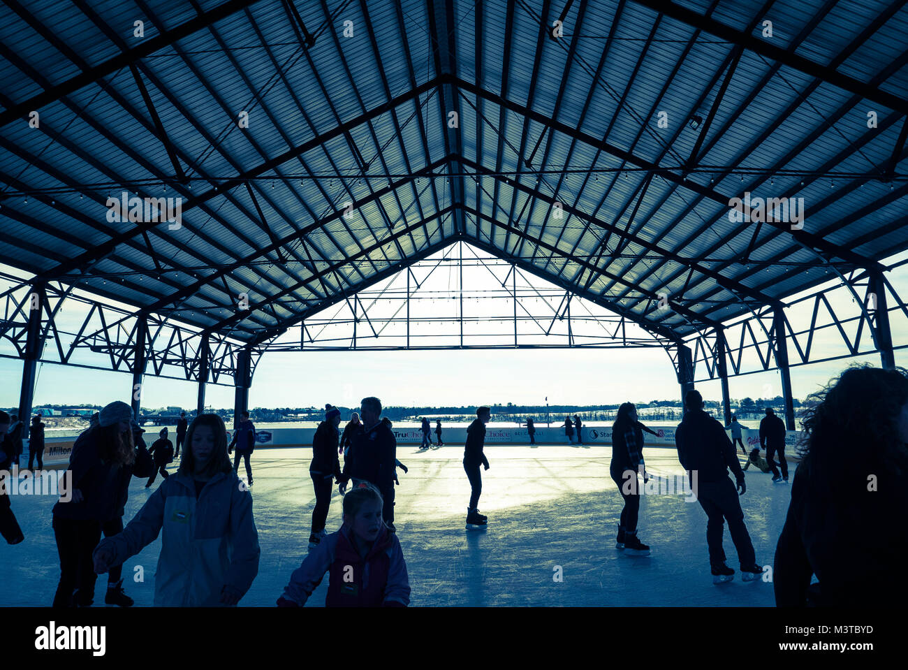 Ice Arena at Thompson's Point in Portland, Maine Stock Photo - Alamy