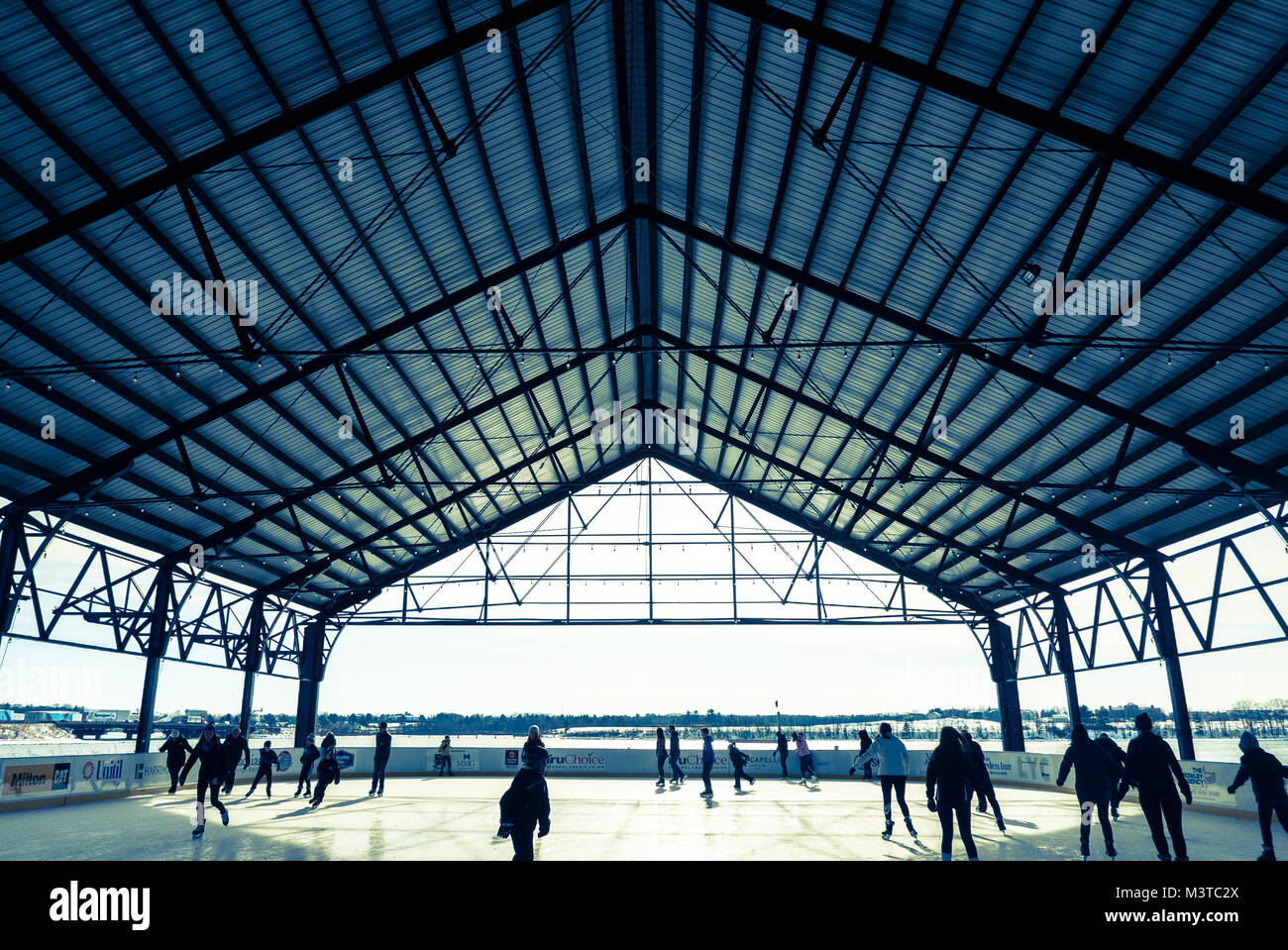 Ice Arena at Thompson's Point in Portland, Maine Stock Photo - Alamy