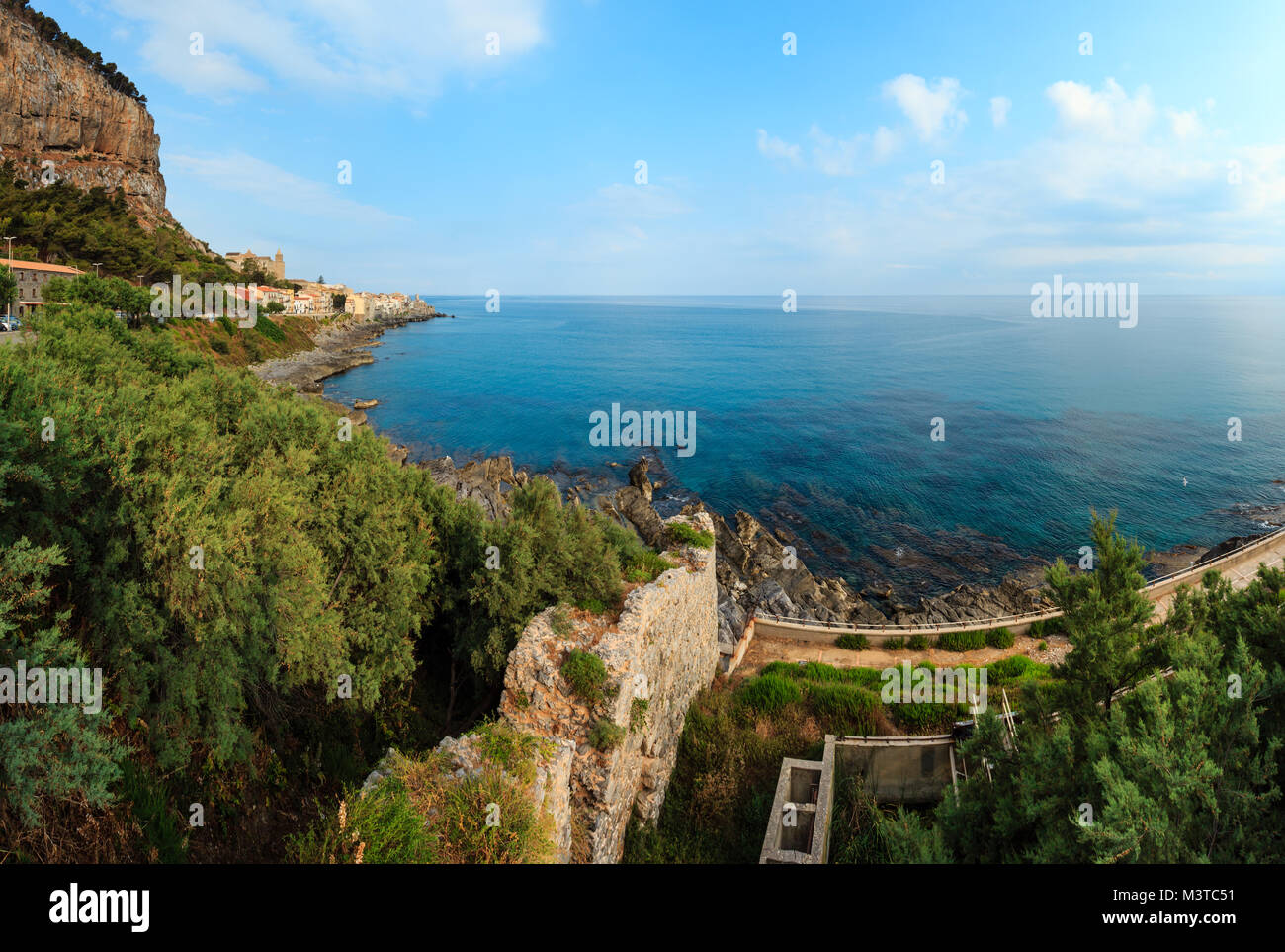 Cefalu old beautiful town coastal view, Palermo region, Sicily, Italy ...