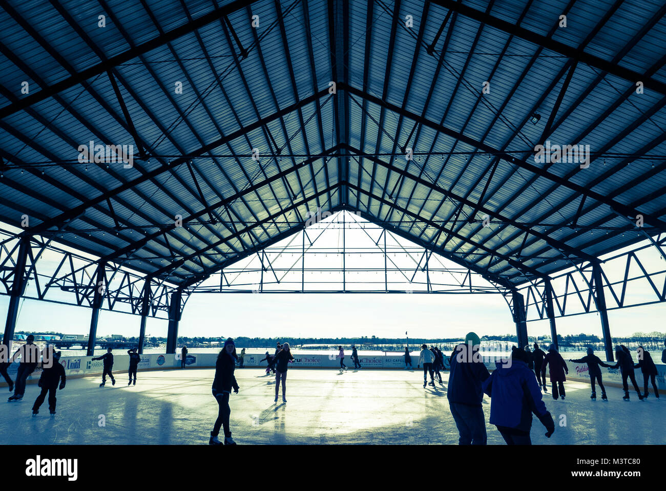 Ice Arena at Thompson's Point in Portland, Maine Stock Photo - Alamy