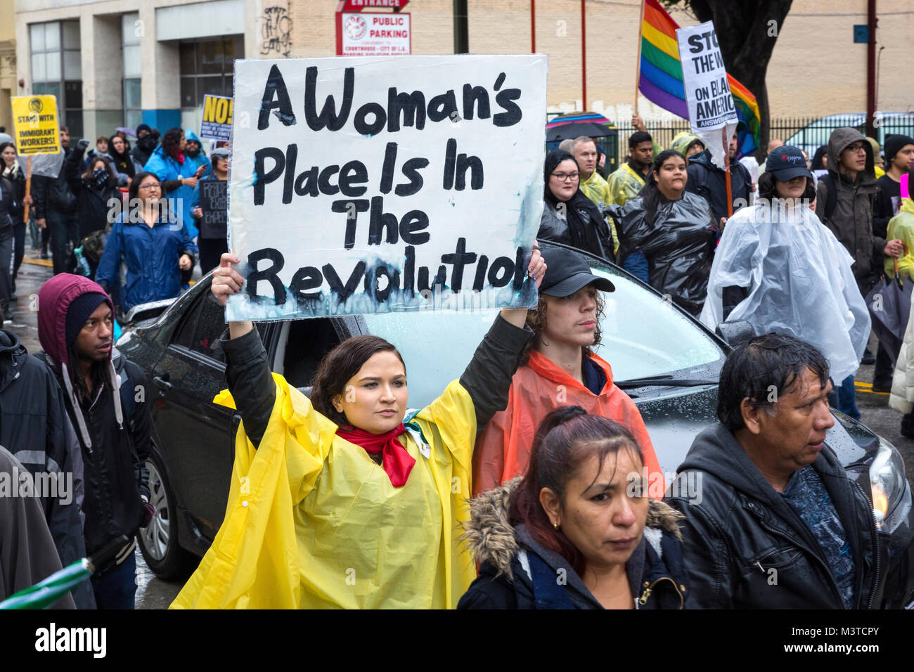 Anti-Hate March in Downtown Los Angeles, January 20, 2017 Stock Photo ...