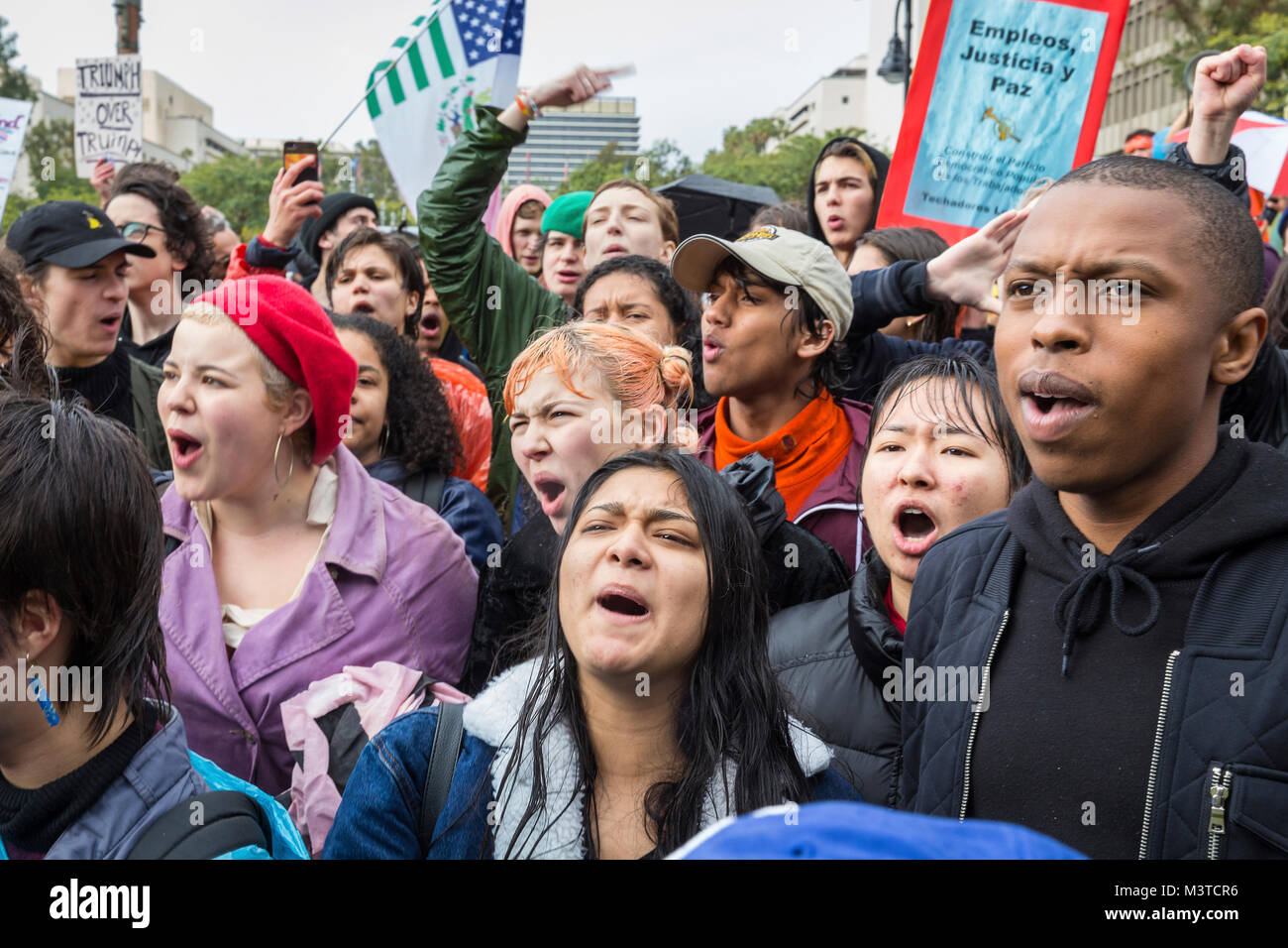 Teens at anti trump rally hi-res stock photography and images - Alamy
