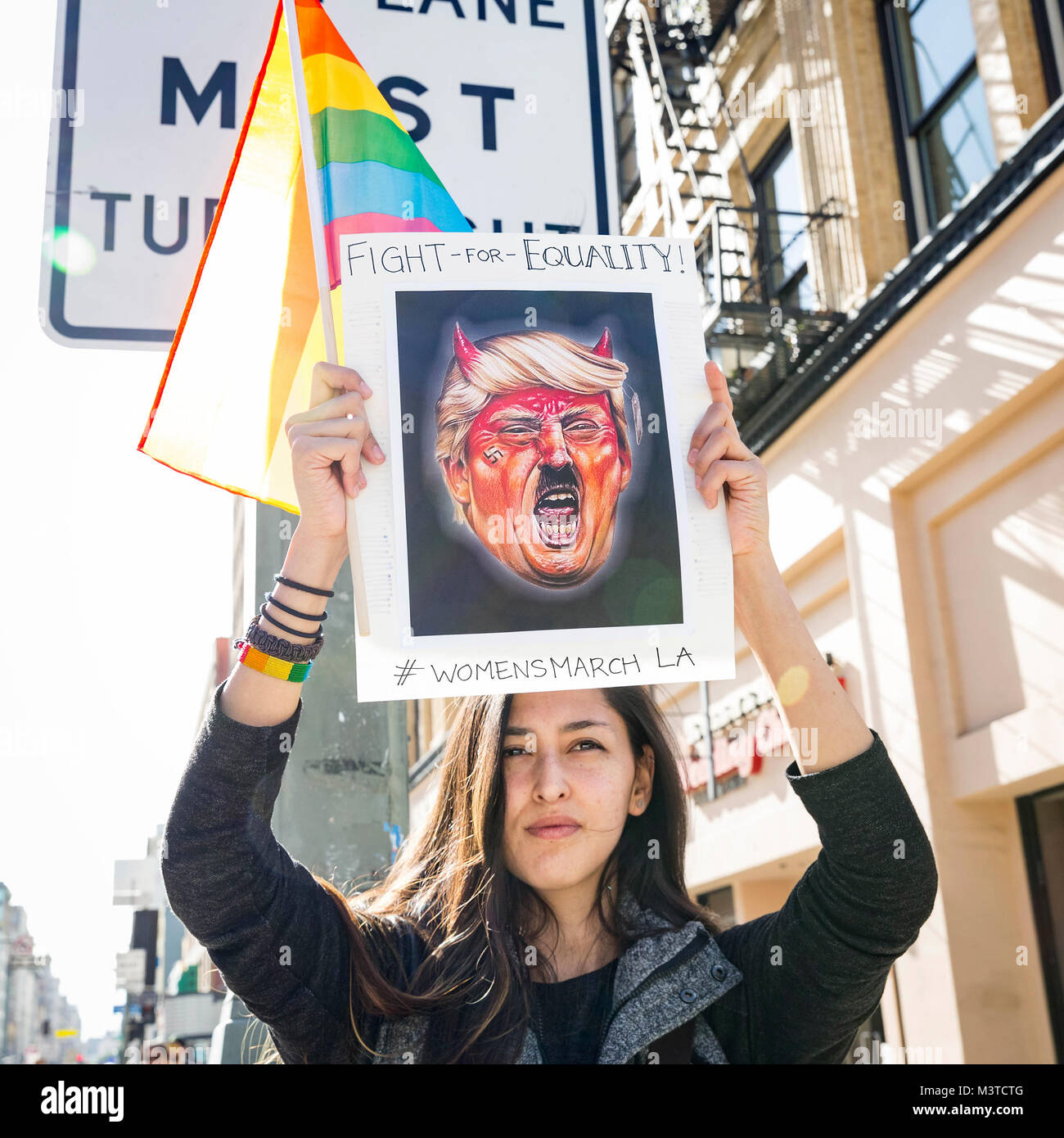 Woman's March in Downtown Los Angeles, January 21, 2017 Stock Photo - Alamy
