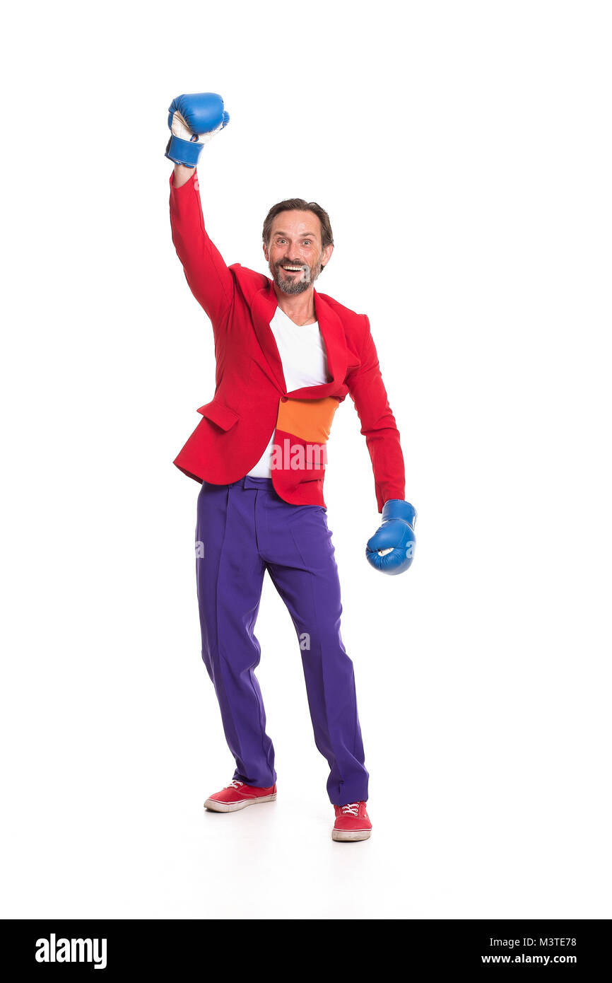 Handsome boxer in colorful clothes Stock Photo - Alamy