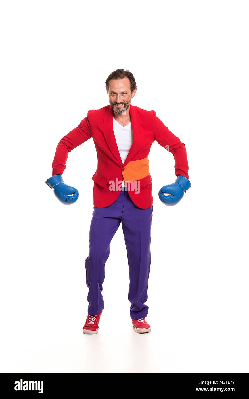 Boxer man in red boxing Cut Out Stock Images & Pictures - Alamy