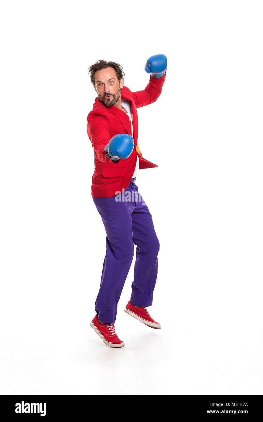 Man in boxer gloves Cut Out Stock Images & Pictures - Alamy