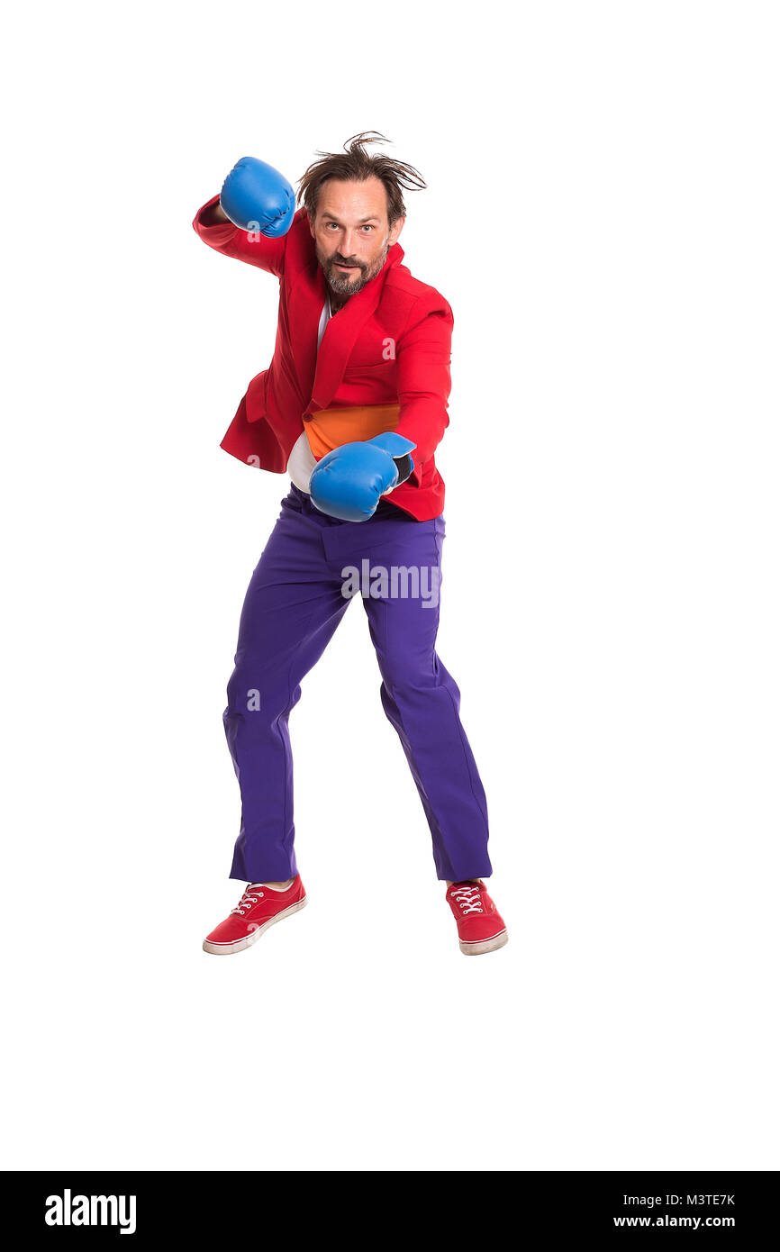 Handsome boxer in colorful clothes Stock Photo - Alamy
