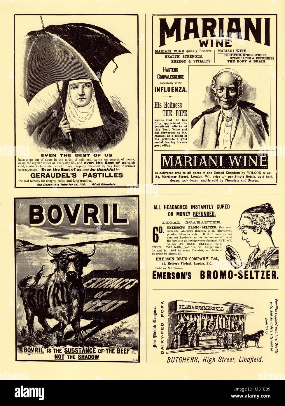 Victorian and Edwardian Advertising Posters selling Bovril and other ...